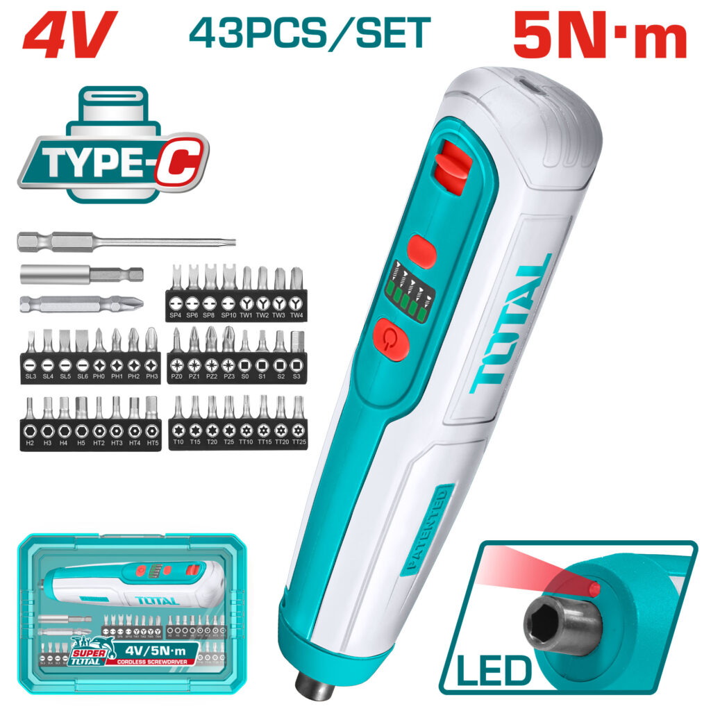 LITHIUM-ION CORDLESS SCREWDRIVER 4V – Total Tools Qatar